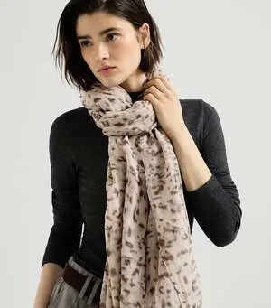 Brunello Cucinelli Cashmere Lynx-print Scarf