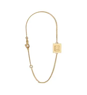 Celine Alphabet E Bracelet In Brass - Yellow