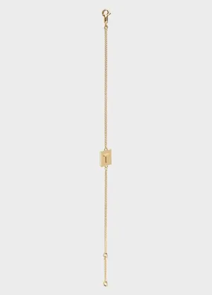 Celine Alphabet T Bracelet In Brass