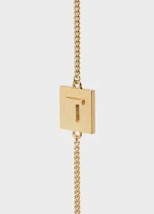 Celine Alphabet T Bracelet In Brass