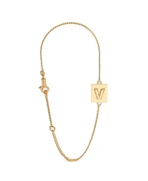 Celine Alphabet V Bracelet In Brass - Yellow