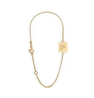Celine Alphabet F Bracelet In Brass - Yellow