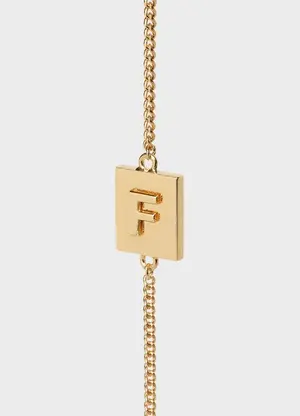 Celine Alphabet F Bracelet In Brass