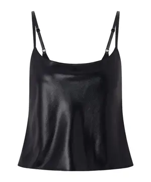 COURREGES Glossy Satin Camisole Top - Black