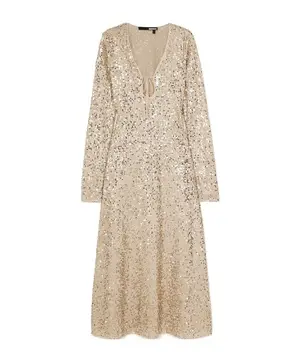 ROTATE BY BIRGER CHRISTENSEN Sequined Recycled-tulle Midi Dress - Nude