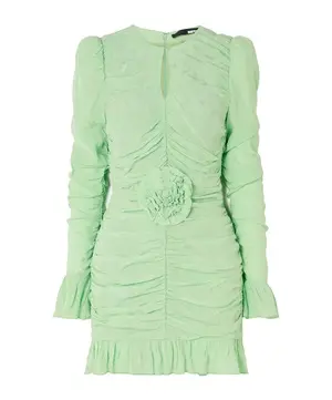 ROTATE BY BIRGER CHRISTENSEN Satin-jacquard Mini Dress - Green