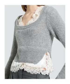 Ermanno Scervino Lace-trim Layered Knit