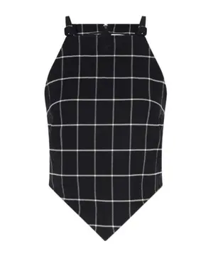 COURREGES Halterneck Checked Tank Top - Black