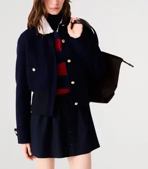 Maje Wool-blend Cropped Jacket