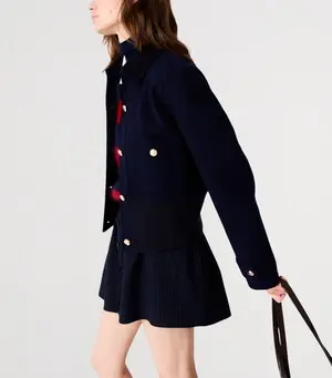 Maje Wool-blend Cropped Jacket