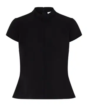 COURREGES Crepe Mockneck Top - Black