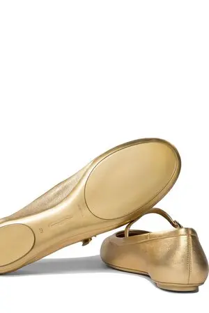 GIANVITO ROSSI Carla Buckle-strap Ballerina Shoes