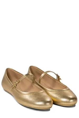 GIANVITO ROSSI Carla Buckle-strap Ballerina Shoes