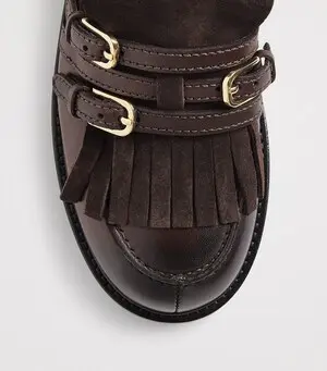Sandro Leather Buckled Loafers