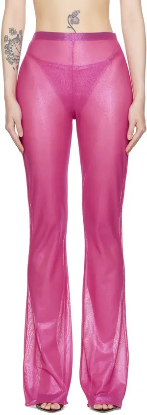 Oseree Wide-leg Casual Pants - Pink