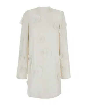 ROTATE BY BIRGER CHRISTENSEN Flower Back Zipper Dress - White