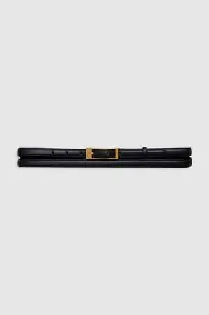 ANINE BING Double Elly Belt Smooth Leather - Black
