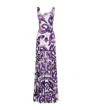Dolce & Gabbana Maiolica-print Midi Dress - Purple