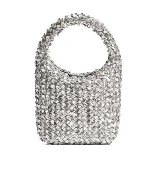 Bottega Veneta Small Intreccio Laminated Bucket Bag