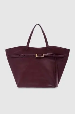 ANINE BING Elly Tote Small Grained Leather - Fig