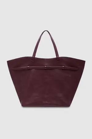 ANINE BING Elly Tote Small Grained Leather - Fig