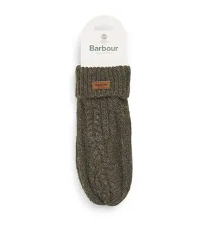 Barbour Knitted Elsdon Mittens - Green