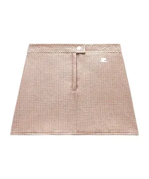 COURREGES Courrèges Reddition Checked Vinyl Mini Skirt - Nude