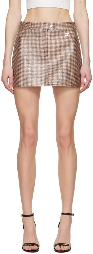 COURREGES Courrèges Reddition Checked Vinyl Mini Skirt