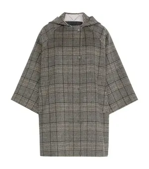 Max Mara Virgin Wool Quilted-back Coat - Grey