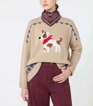 Max Mara Virgin Wool Dog Sweater