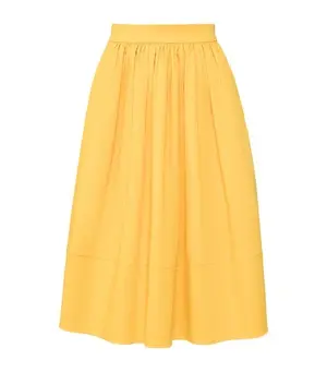 Max Mara Stretch-cotton Midi Skirt - Yellow