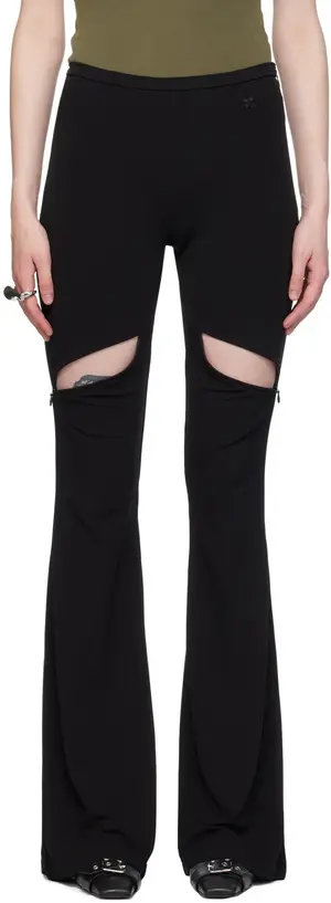 COURREGES Courrèges Ellipse Crepe Jersey Bootcut Pants - Black