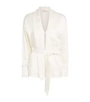 Victoria Beckham Satin Crepe Alba Blouse - Ivory
