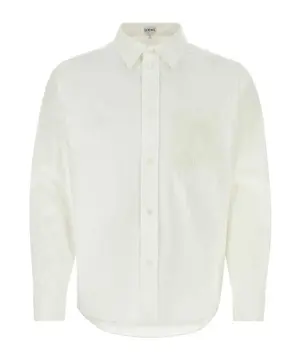 Loewe Anagram Embroidered Button-up Shirt - White