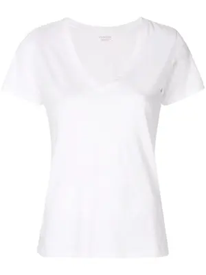 Vince Classic V-neck Short-sleeved T-shirt - White