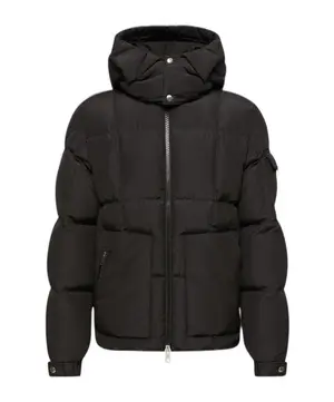 Moncler Long-sleeve Hooded Down Jacket - Black