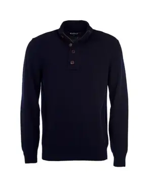 BARBOUR Barbour High-Neck Half Buttoned Knit Jumper