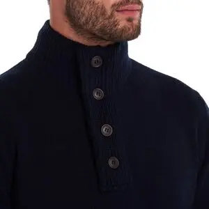 Barbour High-neck Half Buttoned Knit Jumper