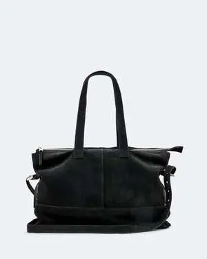 ALLSAINTS Cassius Zipped Suede Tote Bag - Black