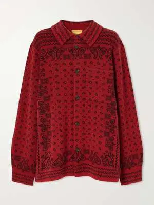 Guest In Residence Wild Rag Intarsia Cashmere Cardigan - Red