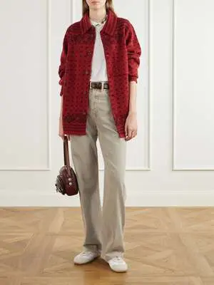 Guest In Residence Wild Rag Intarsia Cashmere Cardigan