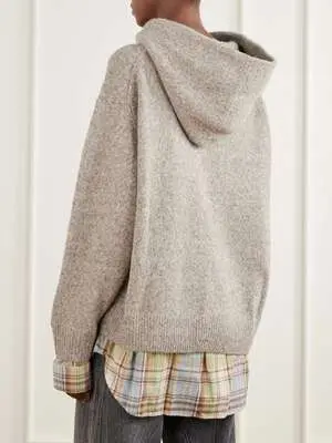 Acne Studios Layered Checked Poplin-trimmed Wool-blend Sweater