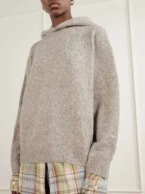 Acne Studios Layered Checked Poplin-trimmed Wool-blend Sweater