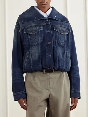 Acne Studios Gathered Denim Jacket - Blue