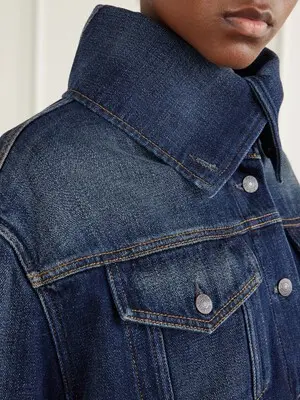 Acne Studios Gathered Denim Jacket - Blue
