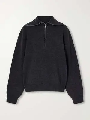 RÓHE Wool-blend Half-zip Sweater - Charcoal