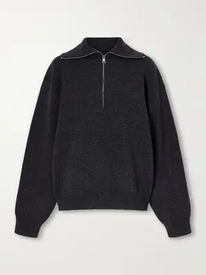 RÓHE Wool-blend Half-zip Sweater - Gray