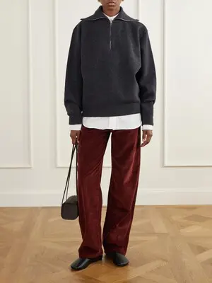 RÓHE Wool-blend Half-zip Sweater - Gray
