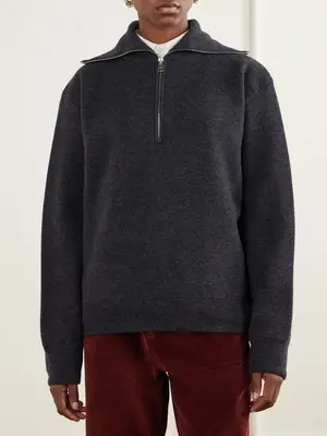 RÓHE Wool-blend Half-zip Sweater - Gray