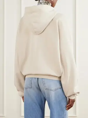 Acne Studios Embroidered Cotton Zip-up Hoodie - Neutrals